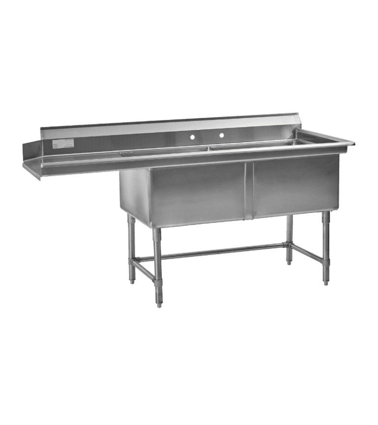 Double 24" Sink with Drainboard | Commercial Sink | Thorinox | Toronto & BC